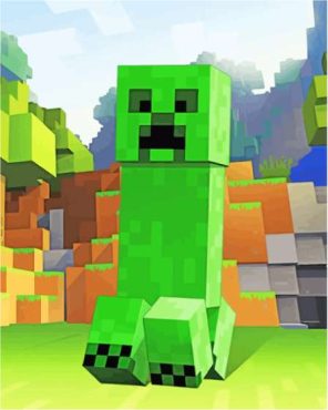 Minecraft Creeper Painting by numbers - Paint By Numbers Art